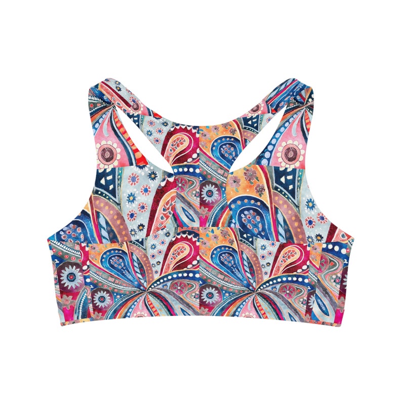 Seamless Sports Bra AOP, Sports Bra, Gift for Her, Gift for Mom, Bra ...