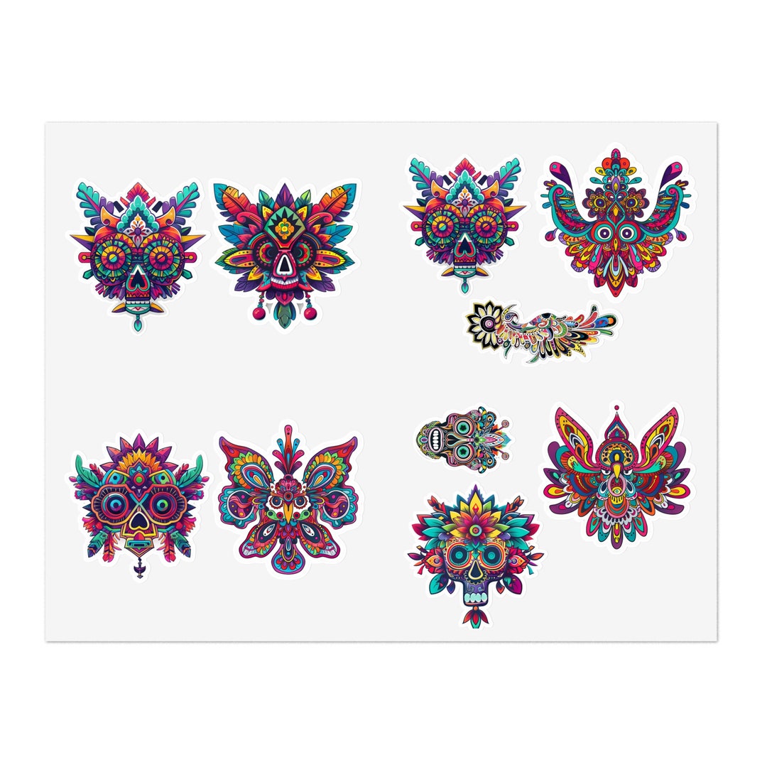 Tribal Psychedelic Folk Art Sticker Sheet Psychedelic, Visionary ...
