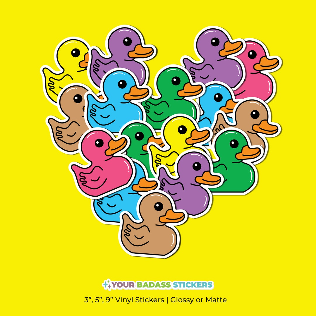 Rubber Duck Sticker 6 Pack, Duck Sticker, Ducks, Duckies, Gift Yellow ...