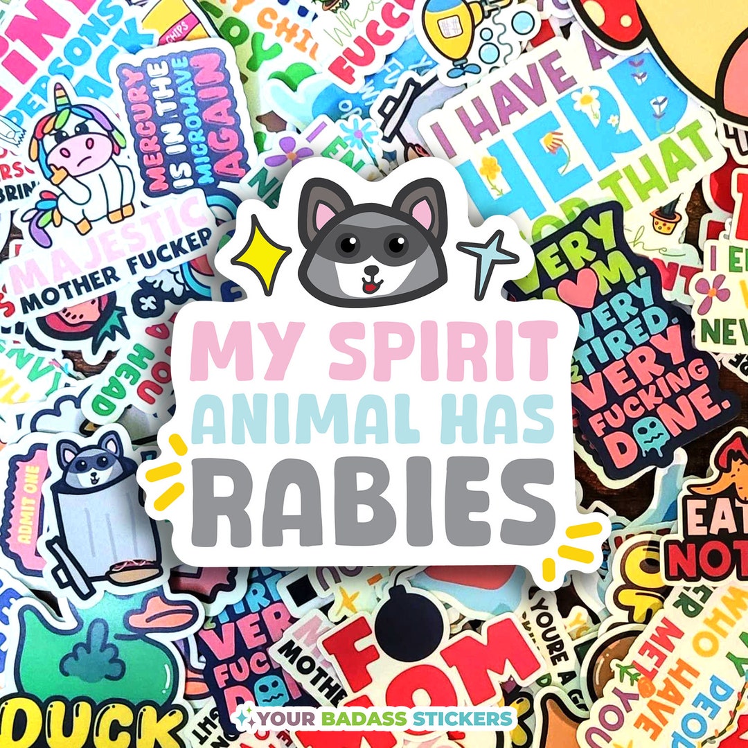 Raccoon Spirit Animal Rabies Sticker Animal Lover Gift Spirit Guide ...