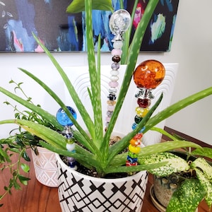 Beaded Plant Stakes for Indoor Plants – Glass Bead Houseplant Decor ...