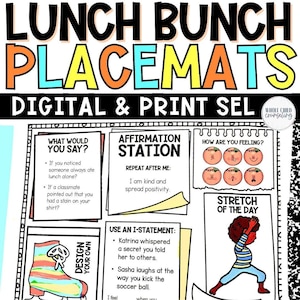 Lunch Bunch Placemats SEL Worksheets 2, Morning Meeting Social Skills ...