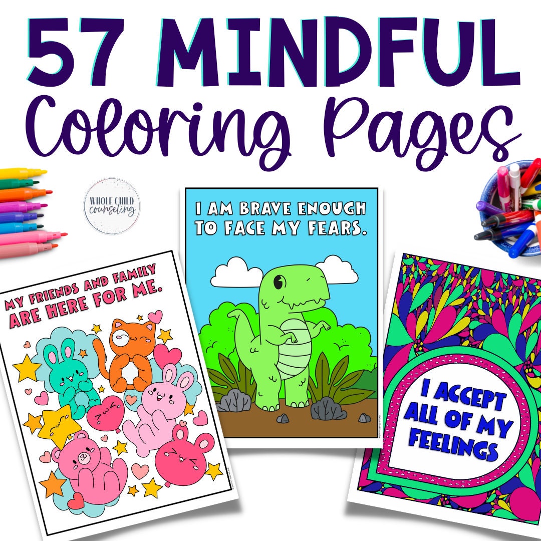 Positive Thinking & Affirmation Coloring Pages for Comfort Kit Grief ...