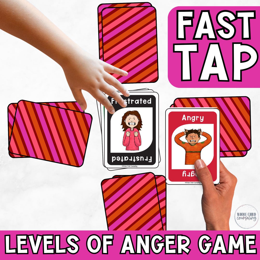 Fast Tap Anger Card Game, Slap SEL Game Kids, Impulse Control ...