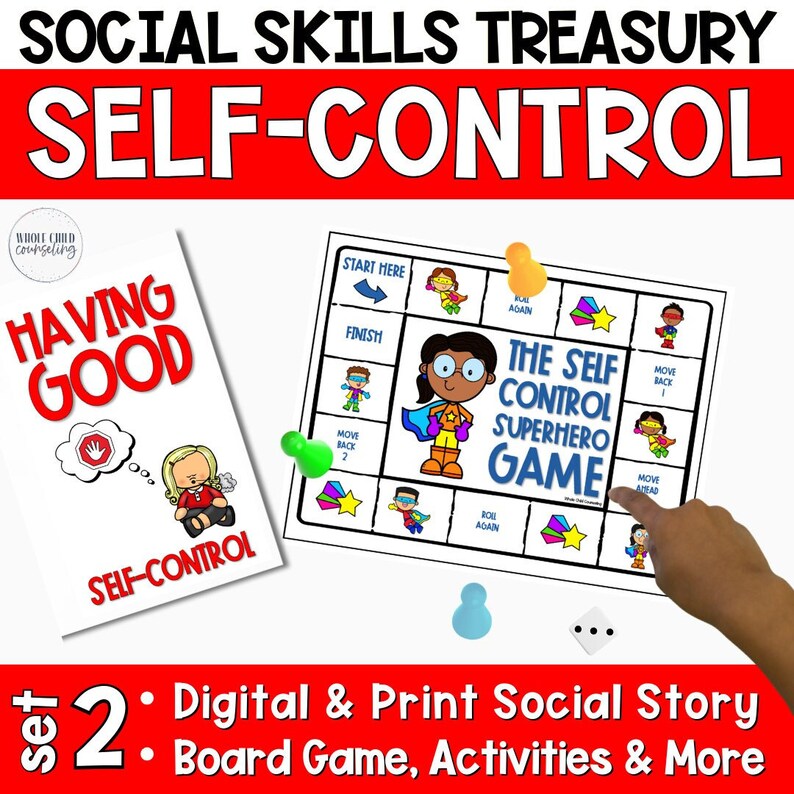 Self Control Social Story and Game Set 2, Social Skills Impulsivity ...
