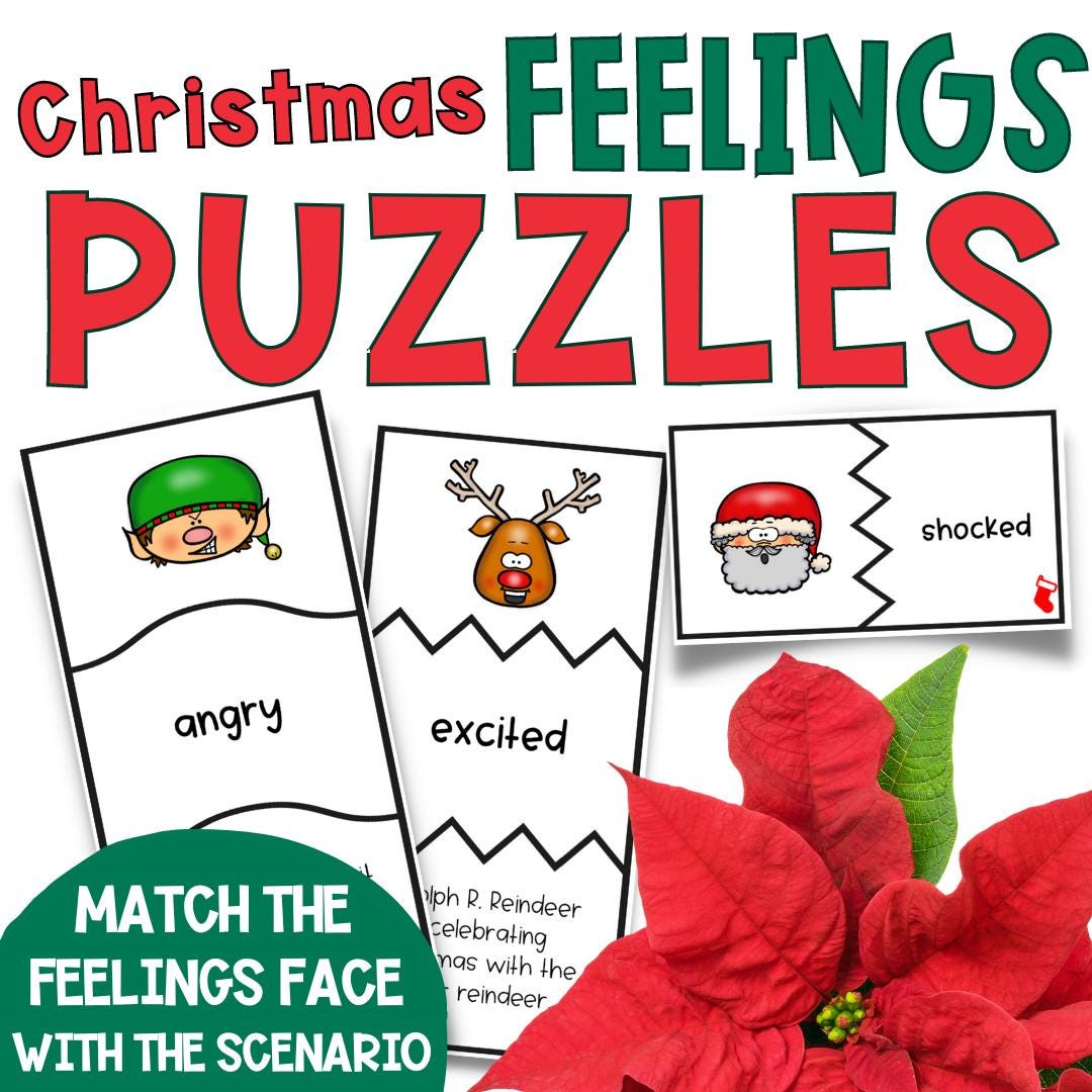 Christmas Feelings Puzzles for Kids, SEL Printable Puzzle, Social ...