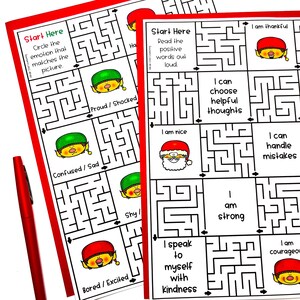 Christmas Mazes for Kids, Printable Self Esteem Games for Kids ...