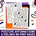 Halloween SEL Mazes: Self Esteem Worksheets & Affirmations for Kids ...
