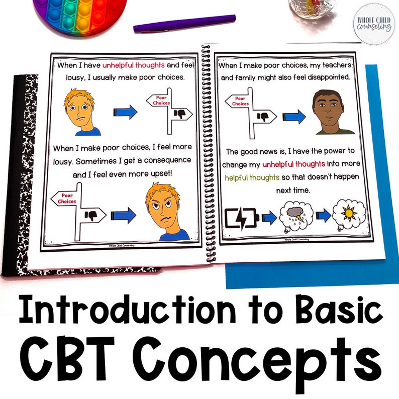 Cognitive Behavioral Therapy Counseling Activity & Workbook Bundle, CBT ...