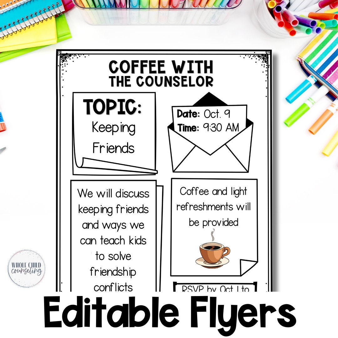 School Counselor Editable Letters Handouts & Forms for Parent ...