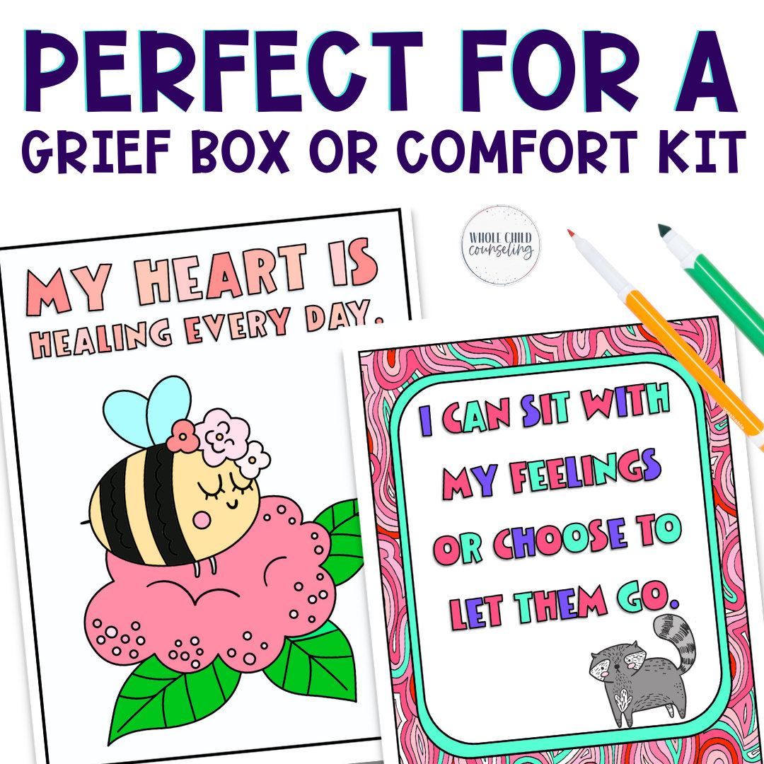 Positive Thinking & Affirmation Coloring Pages for Comfort Kit Grief ...