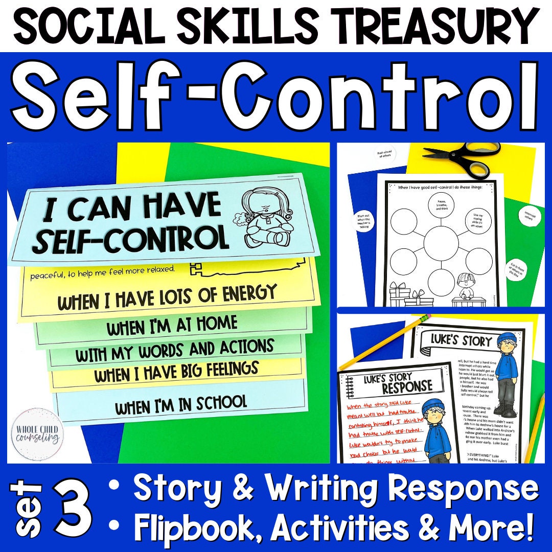 How to Show Self Control SEL Activity & Game Bundle, Social Skills Kid ...