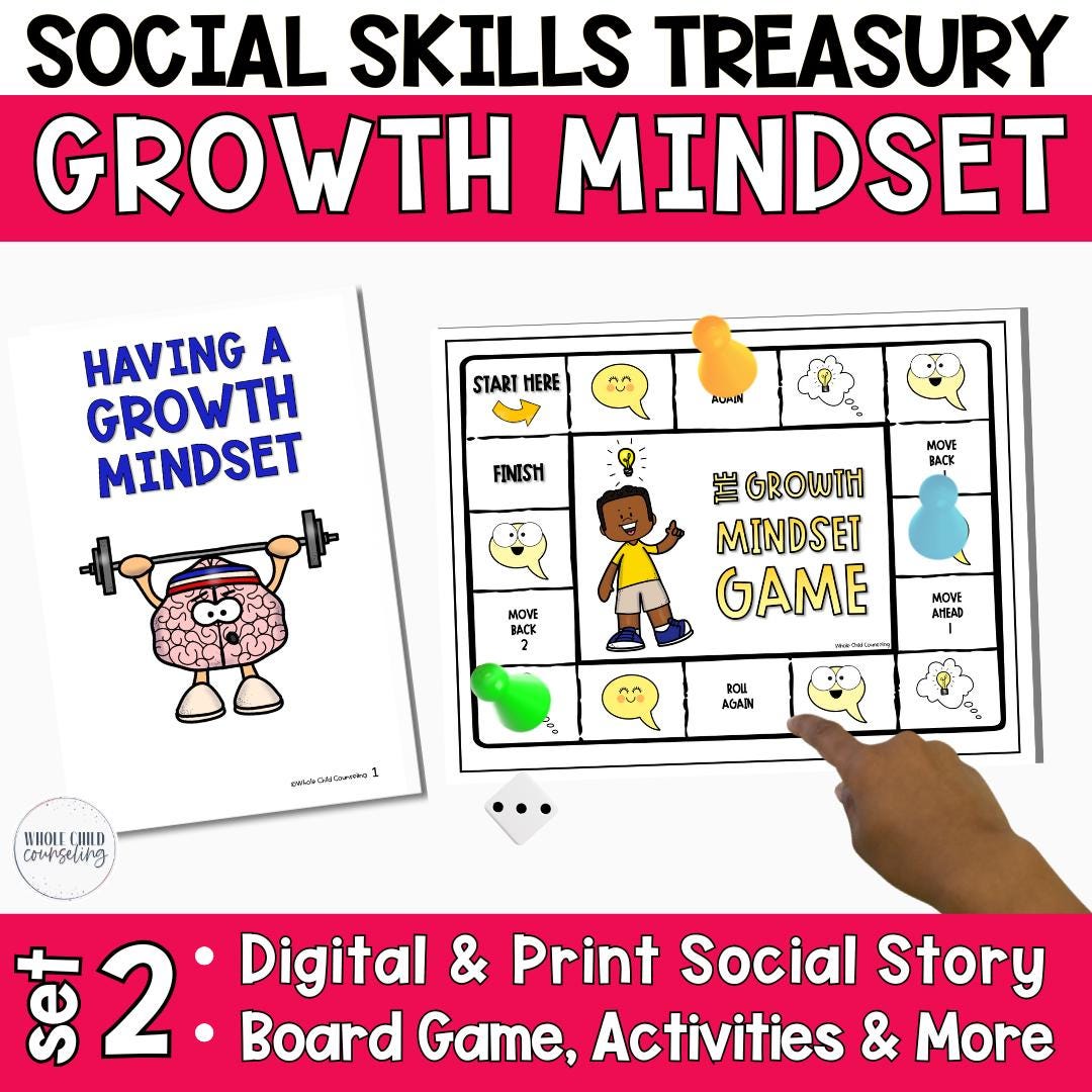 Mindset Games for Kids, Social Skills, Growth Mindset Social Story ...