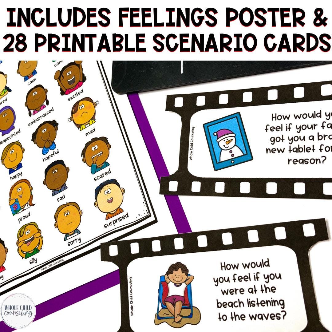 Naming Feelings Game for Kids, Social Emotional Learning, Therapy ...