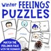 Winter Puzzles for Kids, Printable Feelings Puzzle, Social Emotional ...
