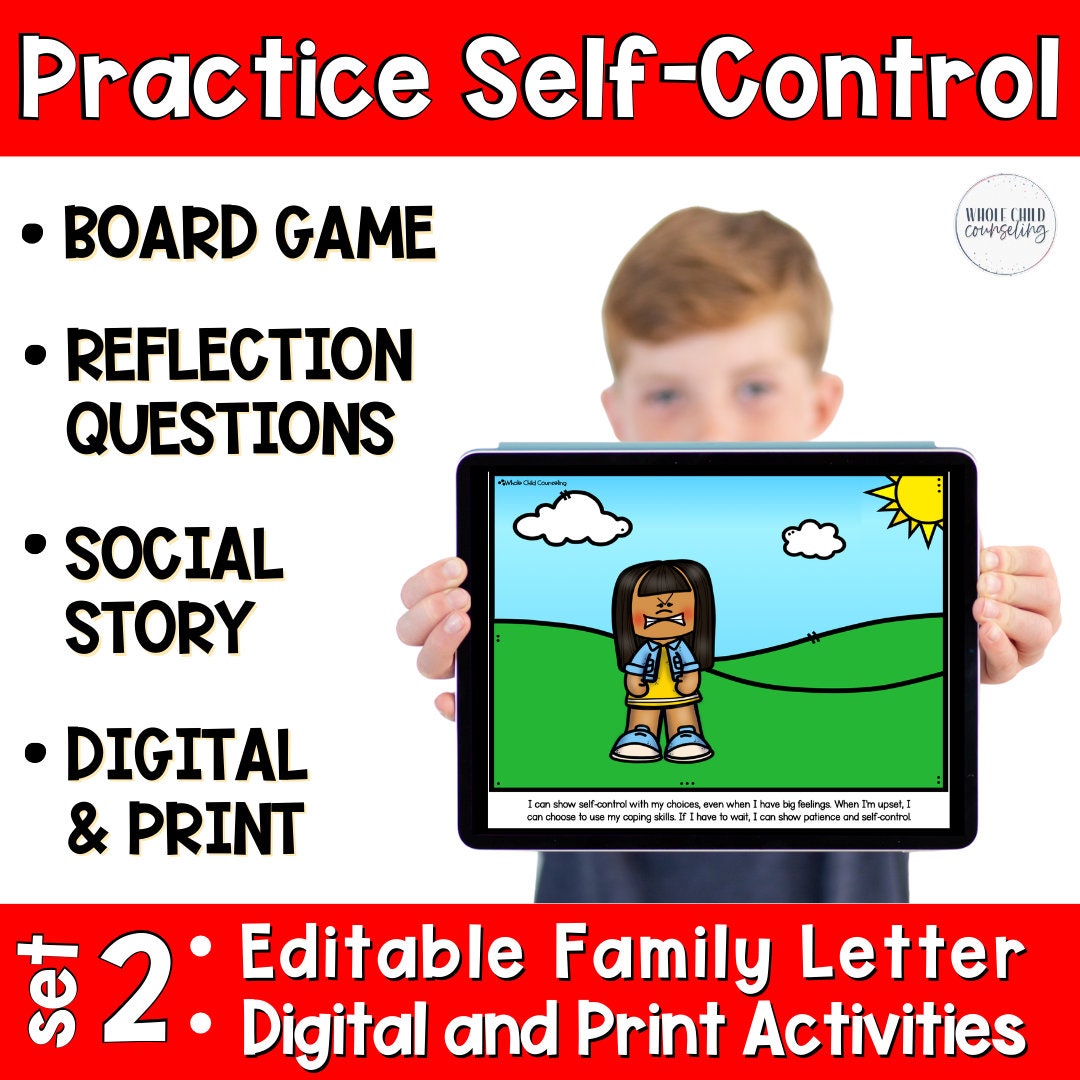 Self Control Social Story and Game Set 2, Social Skills Impulsivity ...