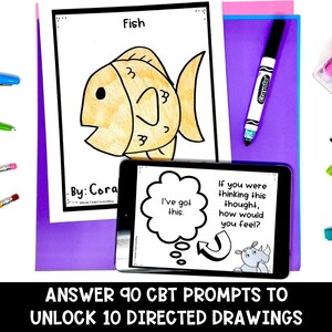 CBT Worksheets Guided & Directed Drawing Bundle, Counseling Tool, Art ...