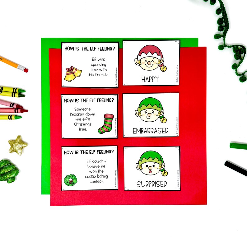 Christmas Feelings Dough and Drawing Emotions Mats for Social Emotional ...