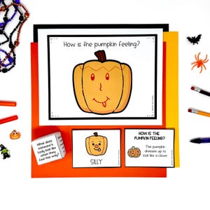 Halloween Naming Feelings Dough and Drawing Emotions Mats for Social ...