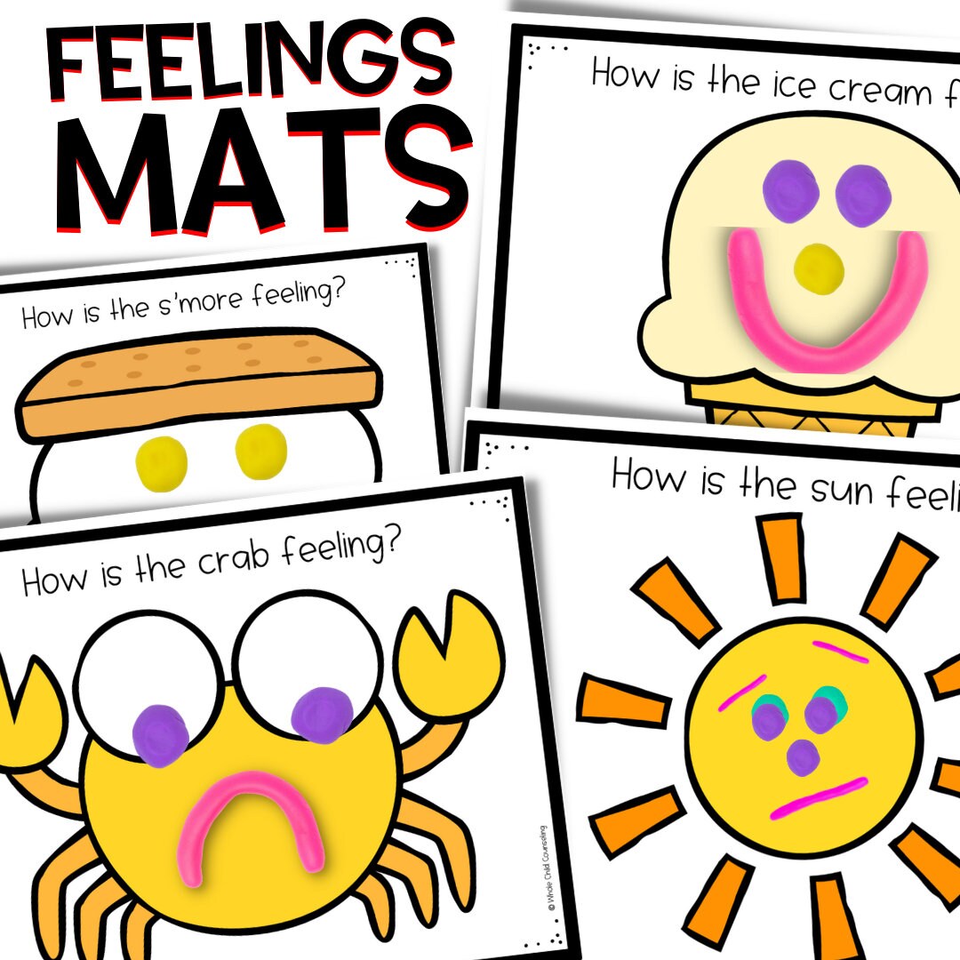 Feelings Play-dough & Drawing Mats for Social Emotional Learning ...