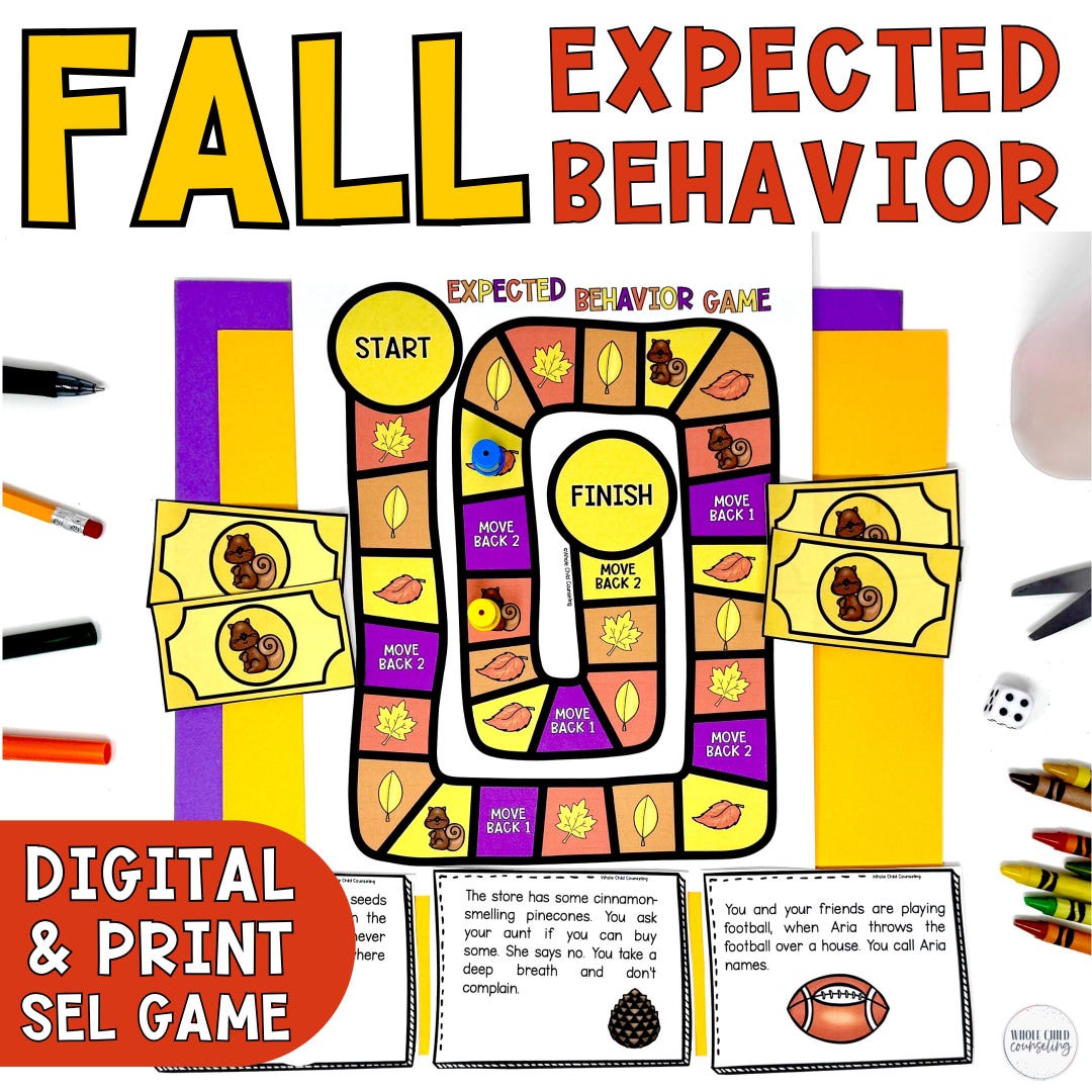 Fall Expected Unexpected Behavior Game, Social Emotional Learning ...