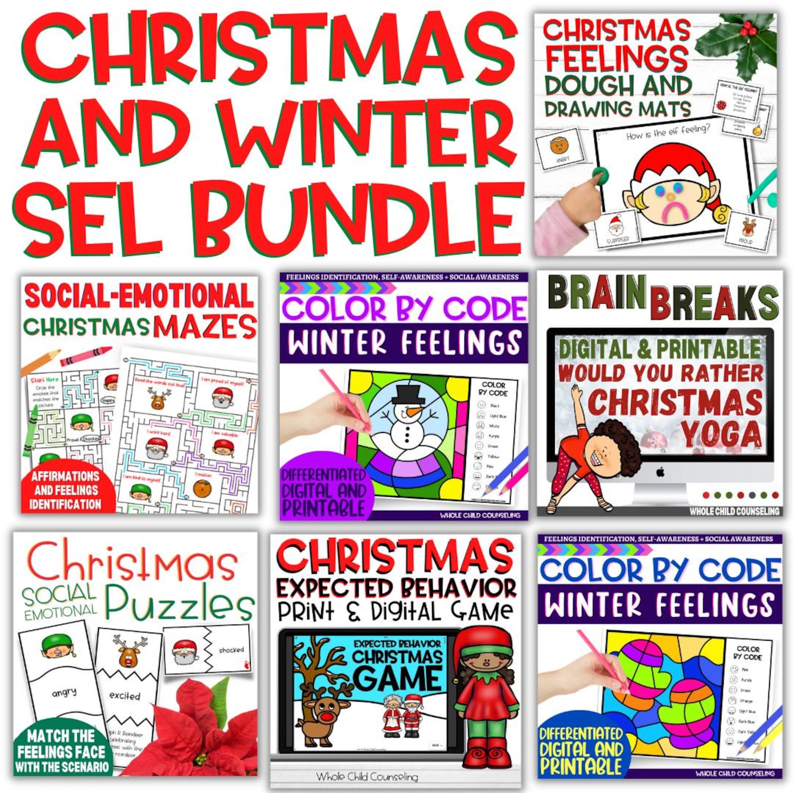 Christmas SEL Activity Bundle, Winter Social Emotional Learning, SEL ...