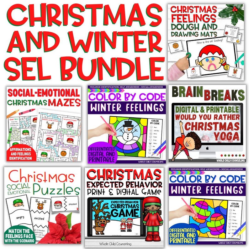 Christmas SEL Activity Bundle, Winter Social Emotional Learning, SEL ...