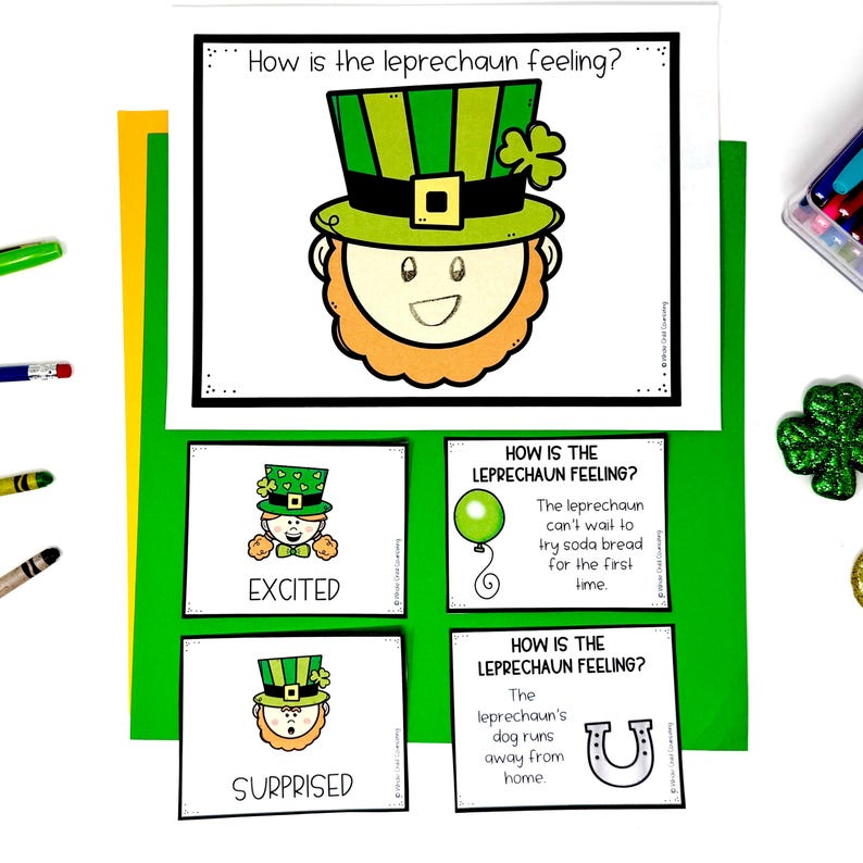 St. Patrick's Day Play Doh Emotions and Drawing Mats, Emotions ...