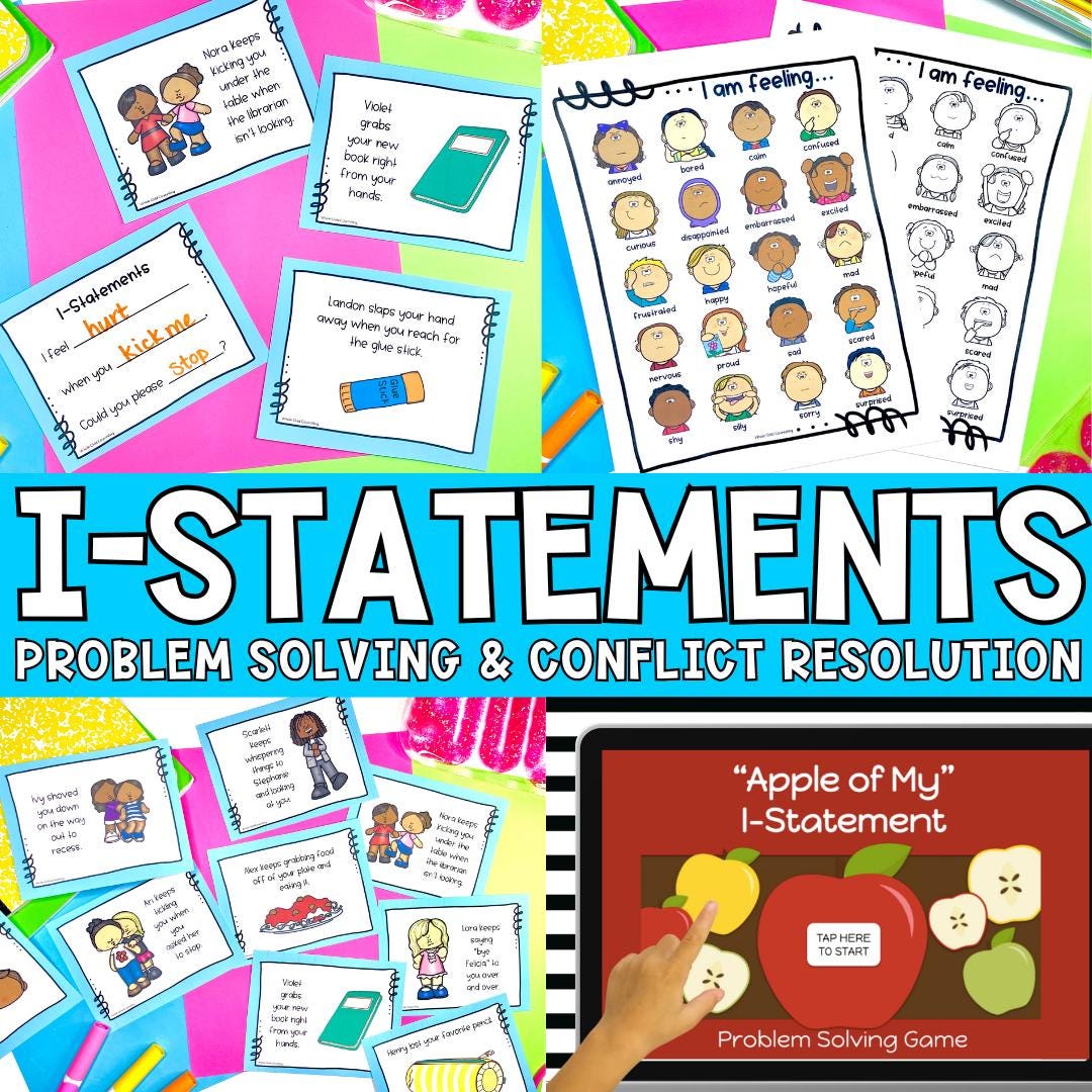 I Statement Conflict Resolution Problem Solving Printable Game, Social ...