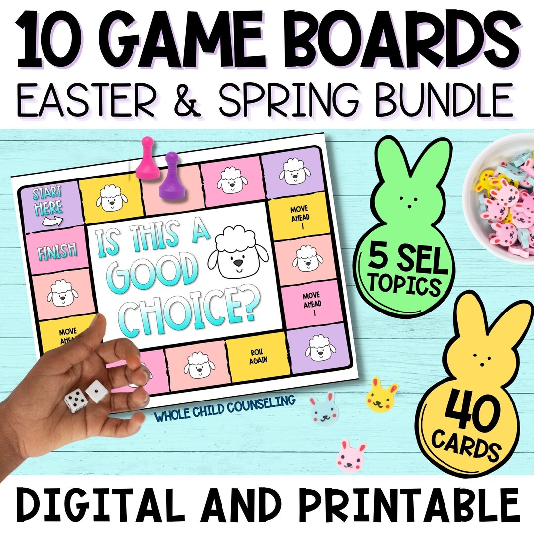 Easter Game Boards Printable, Kids Social Emotional Learning, SEL ...