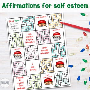 Christmas Mazes for Kids, Printable Self Esteem Games for Kids ...