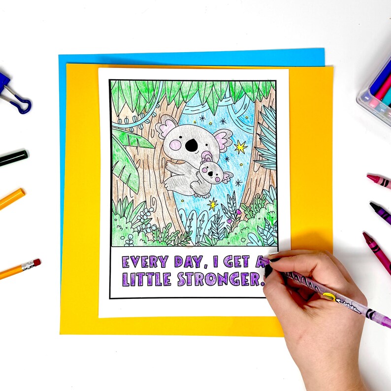 Positive Thinking & Affirmation Coloring Pages for Comfort Kit Grief ...
