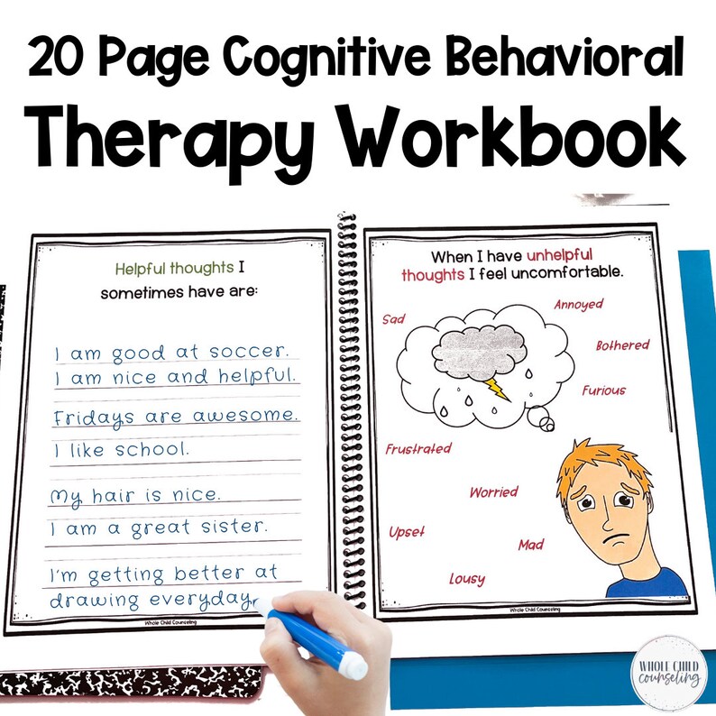 Cognitive Behavioral Therapy Counseling Activity & Workbook Bundle, CBT ...