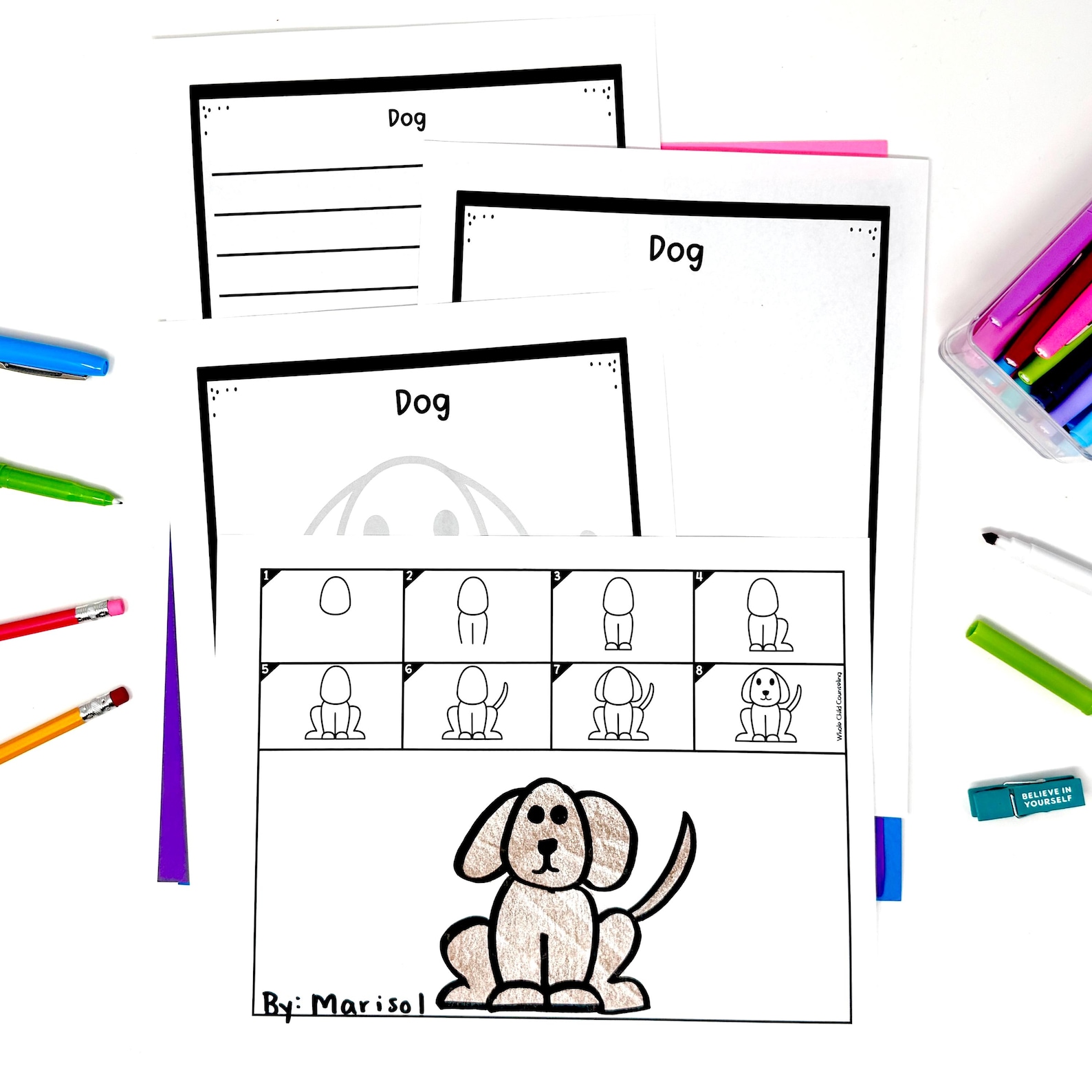 CBT Worksheets Guided & Directed Drawing Set 2, Cognitive Distortion ...