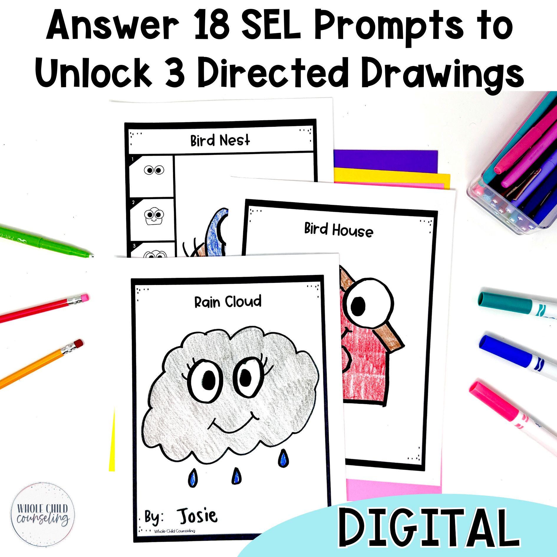 Kids Spring Directed Drawing, SEL Counseling Activity, Child Therapy ...