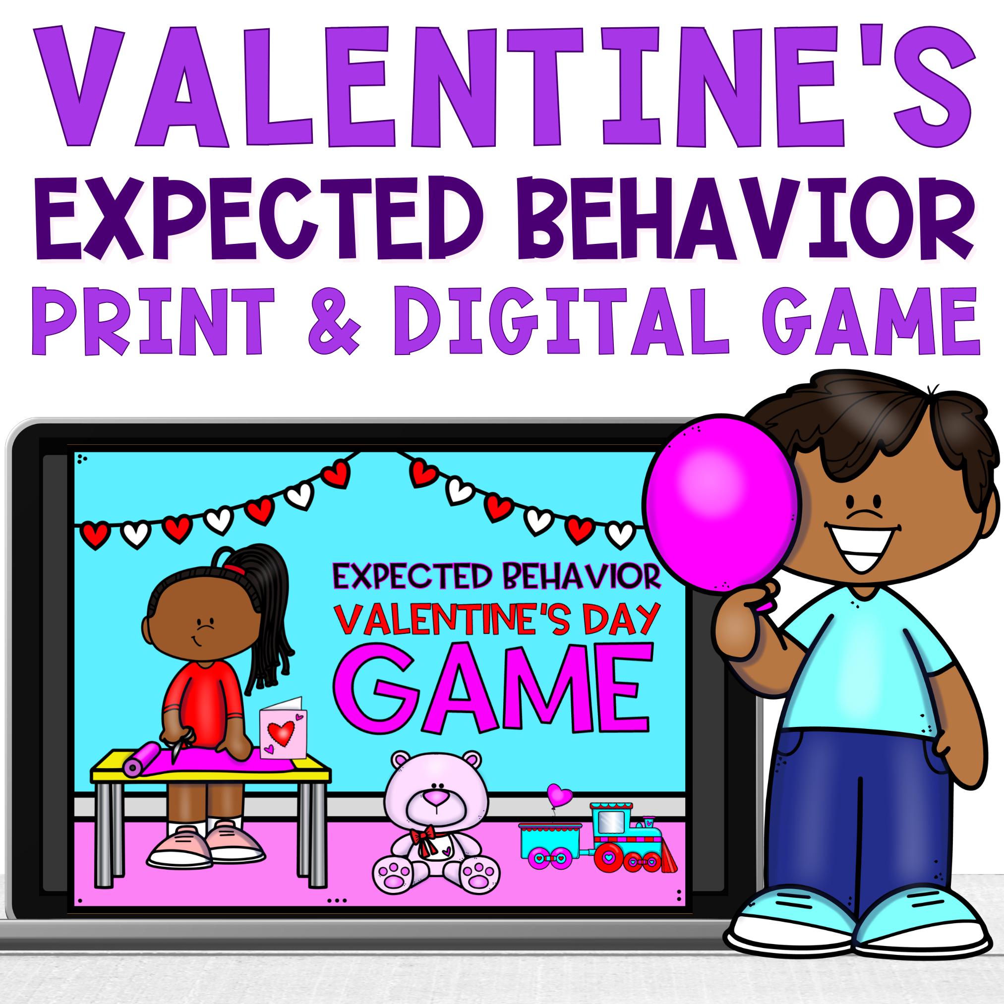 Valentine's Day Counseling Game, Expected Vs Unexpected Behavior Game ...