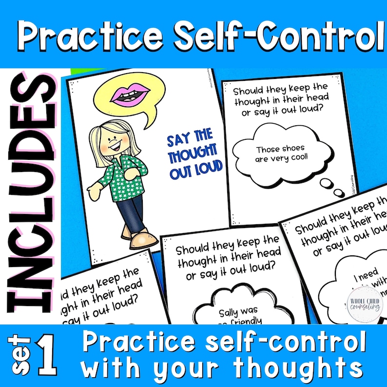 Practice Self Control Printable Worksheets Social Skills Digital ...