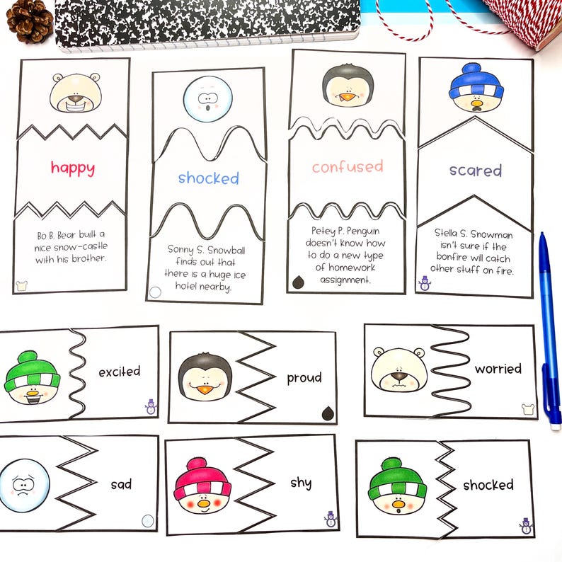 Winter Puzzles for Kids, Printable Feelings Puzzle, Social Emotional ...
