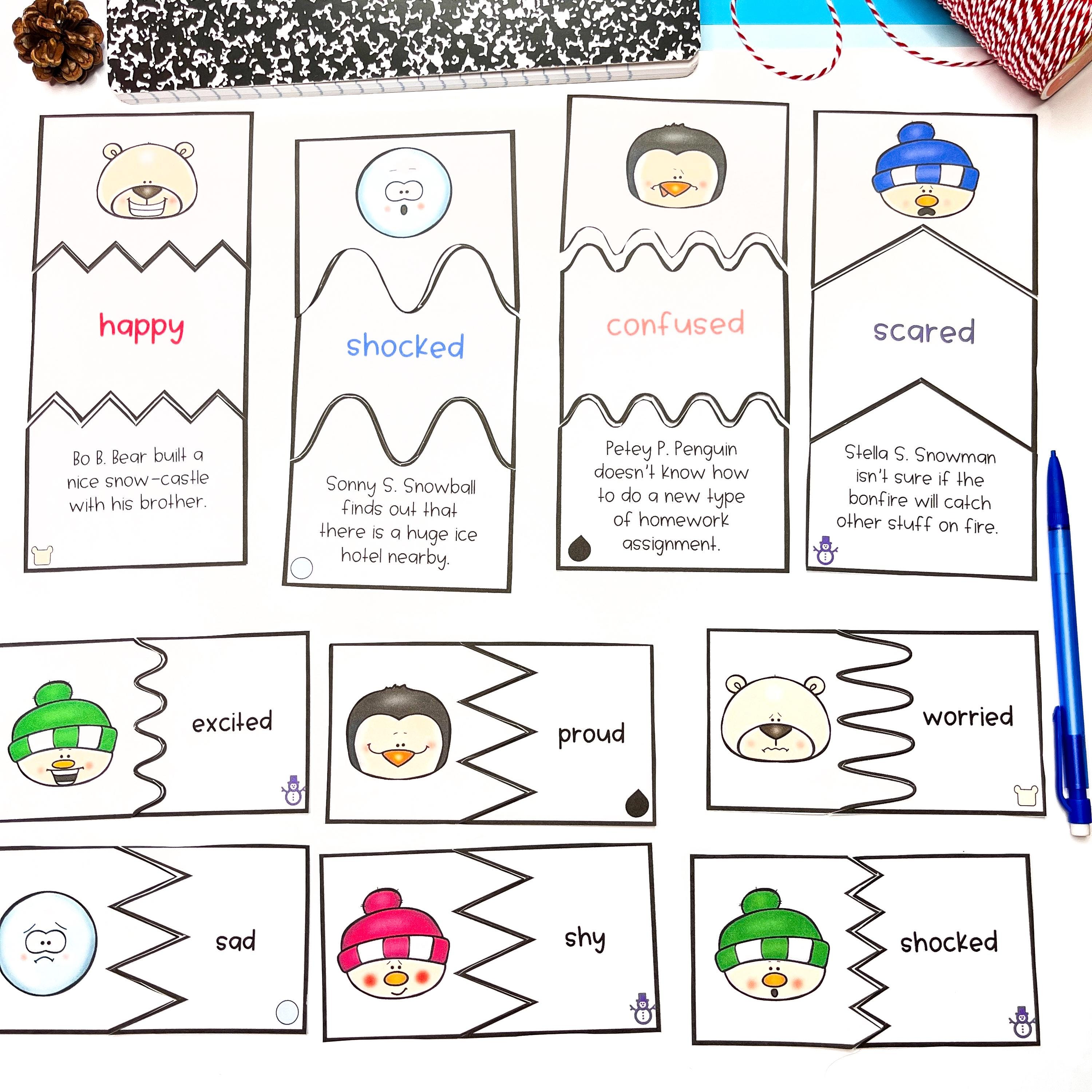Winter Puzzles for Kids, Printable Feelings Puzzle, Social Emotional ...
