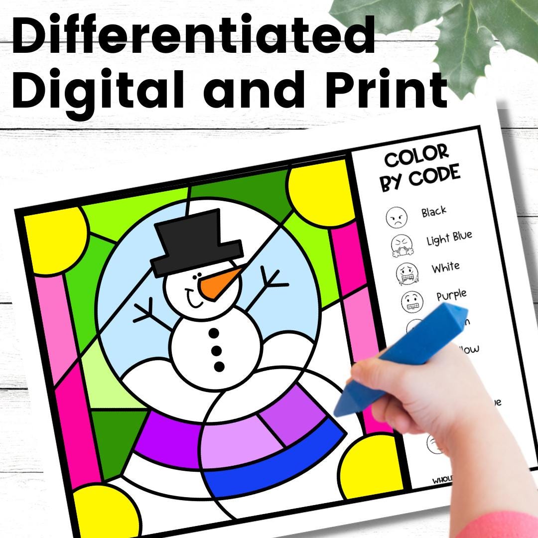 Snow Globe Color by Code Feelings, Social Emotional Learning, Emotional ...