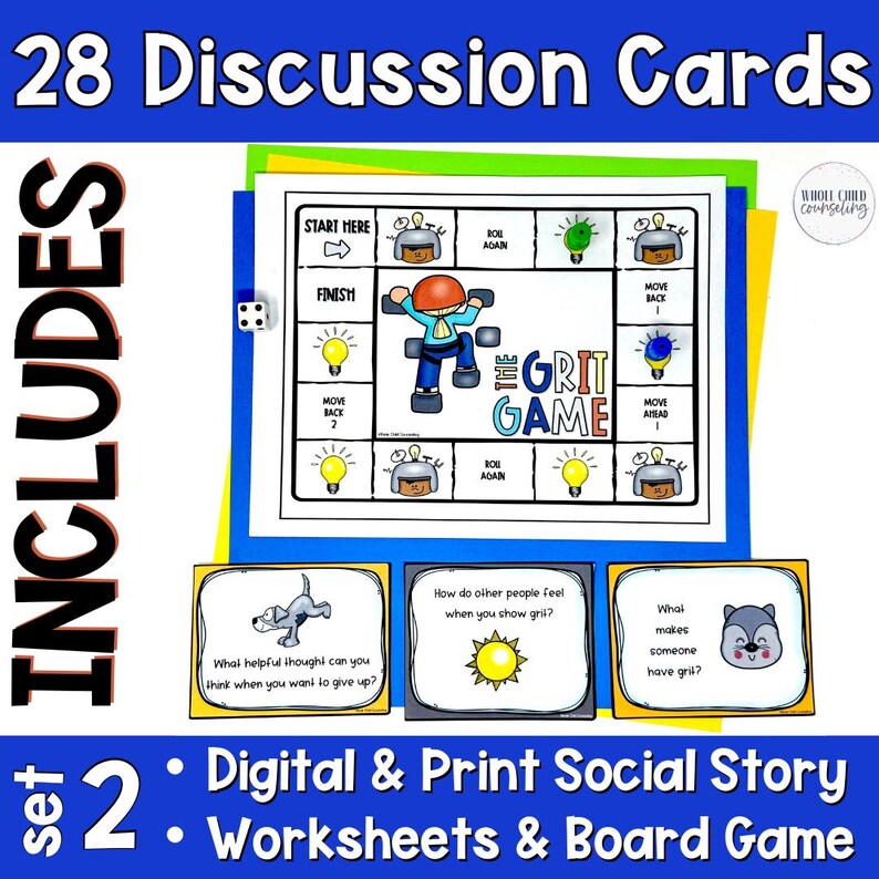 Perseverance Kids Game, Social Skills Grit Game, Child Psychology ...