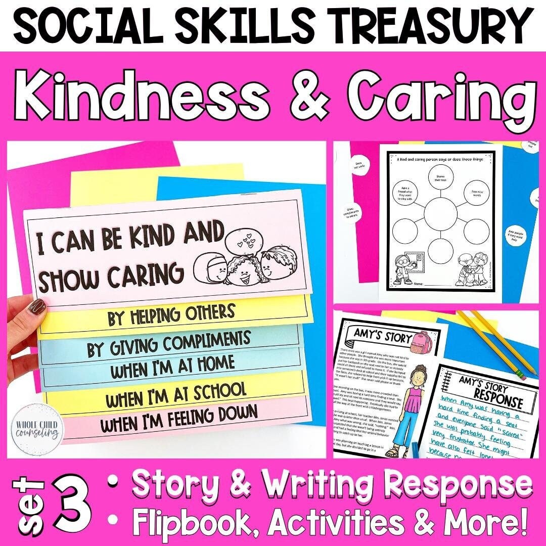 Kindness, Empathy, and Caring Social Skills Activities, SEL Therapy ...