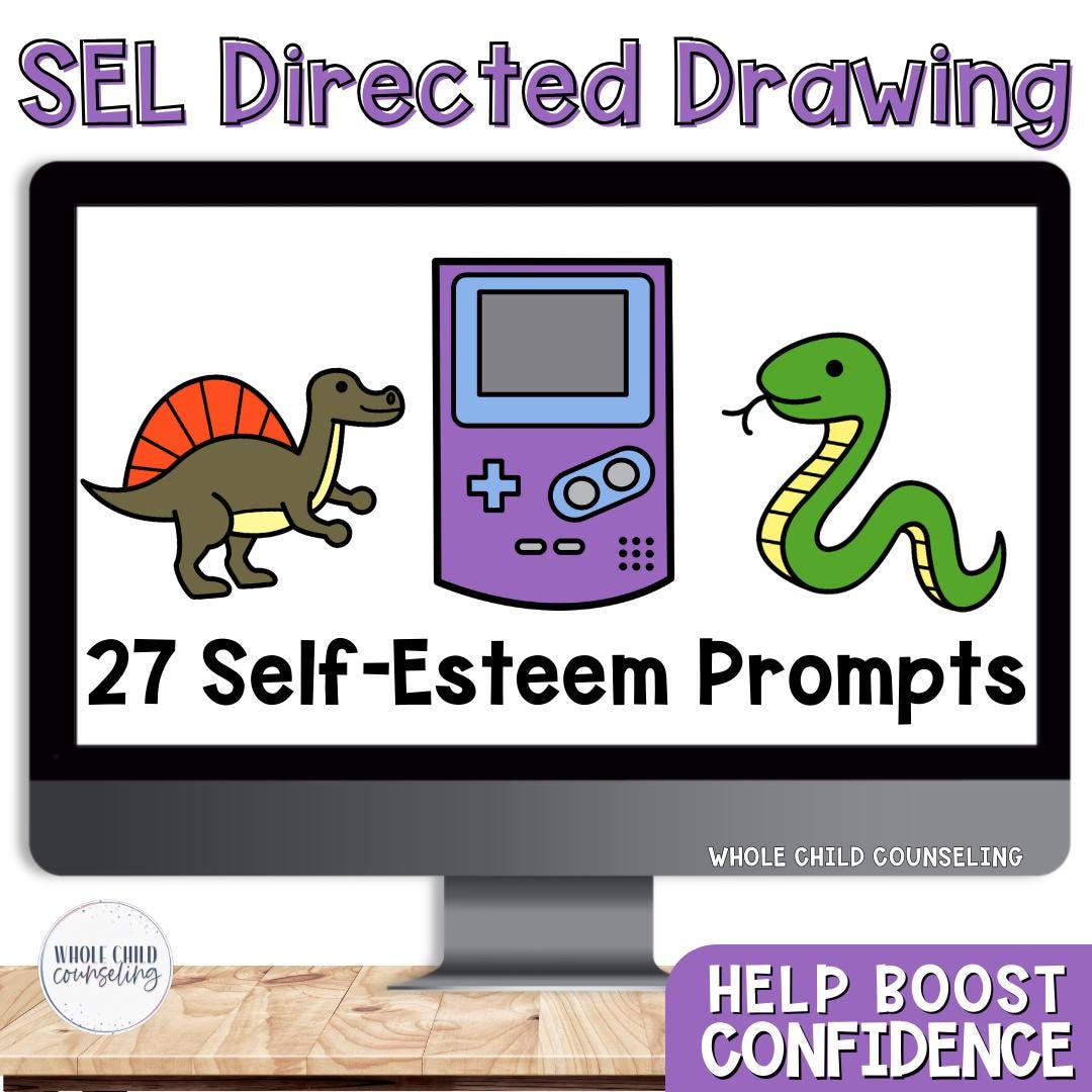 Self Esteem Directed Drawing Activity, Social Emotional Learning SEL ...