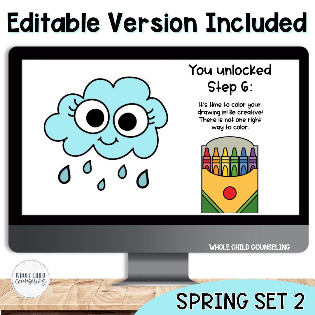 Kids Spring Directed Drawing, SEL Counseling Activity, Child Therapy ...