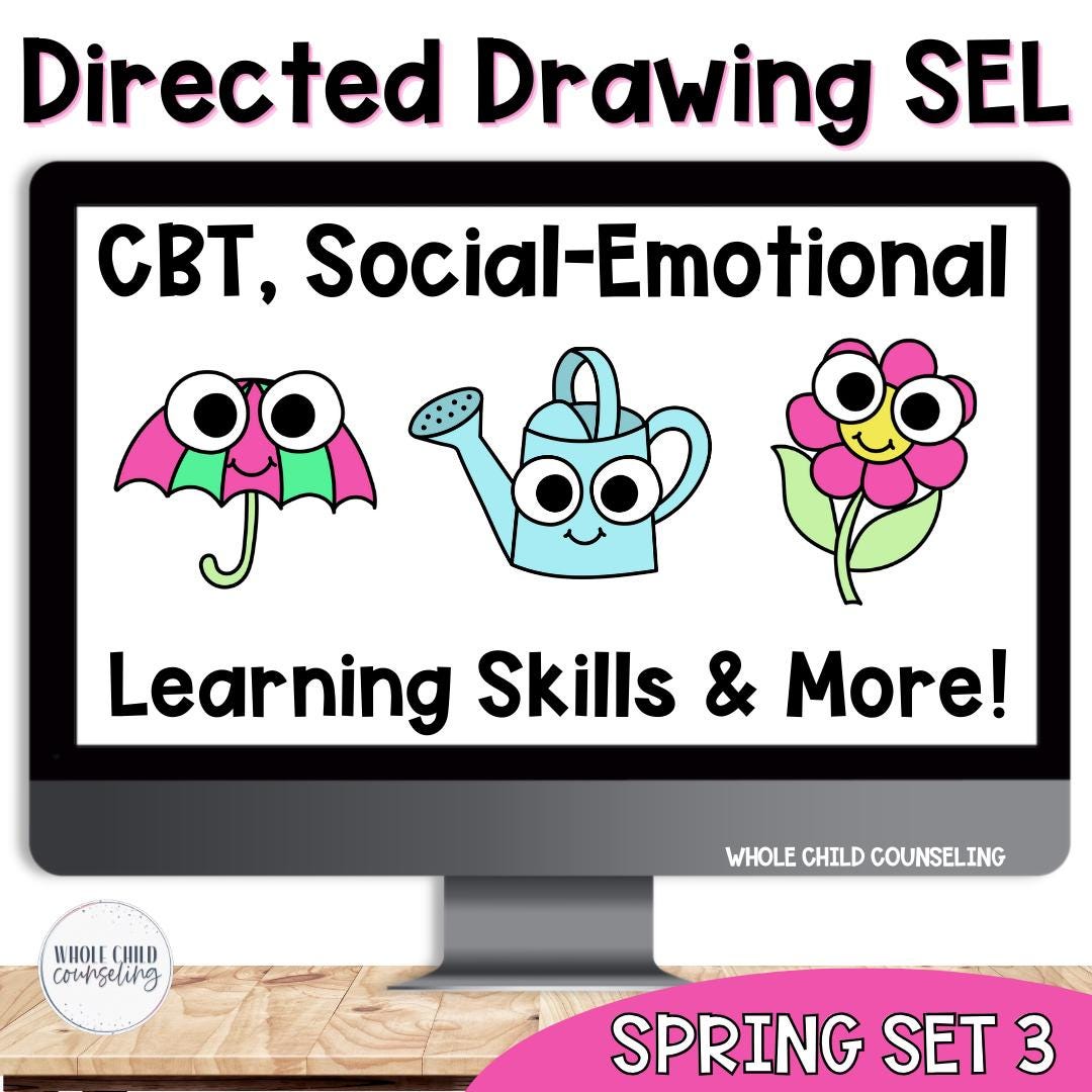 Kids Spring Directed Drawing, Counseling Art Activity, Child Therapy ...
