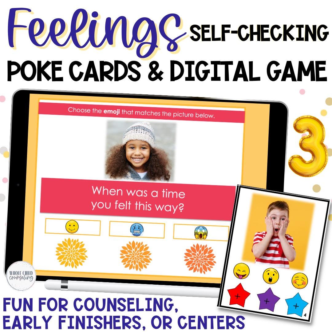 Naming Feelings Game, Emotions Counseling Game, Print and Digital ...