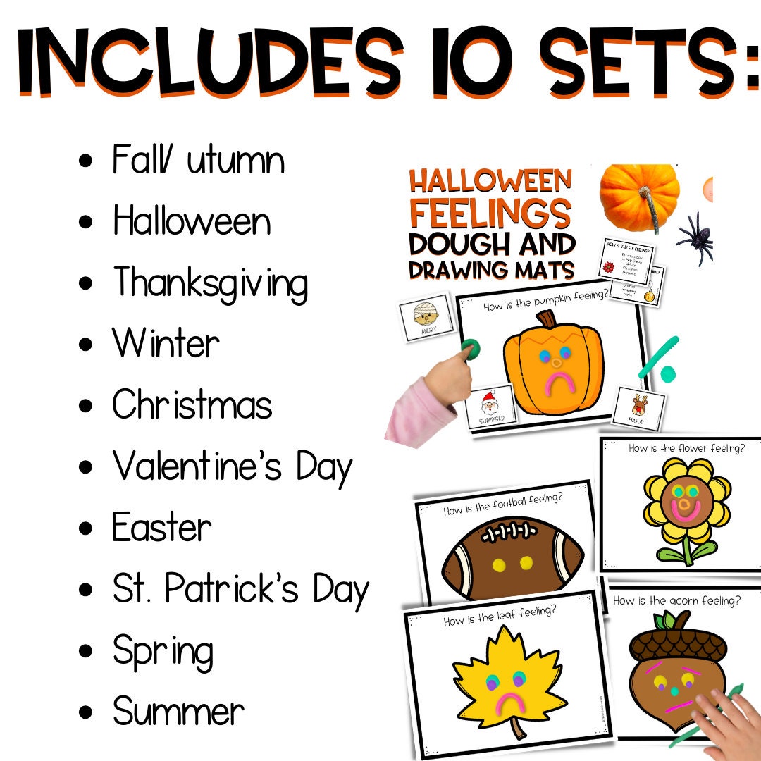 Feelings Play-dough & Drawing Mats for Social Emotional Learning ...