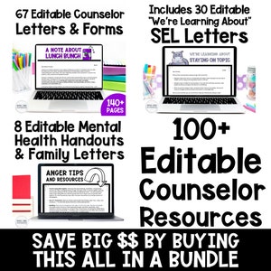 Mental Health Letters & Handouts for Counselor Parent Communication ...