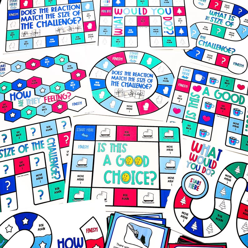 Winter SEL Therapy Board Games, Winter Social Emotional Learning Game ...