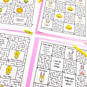 Easter Feelings Mazes, Printable Self Esteem Activity for Kids ...